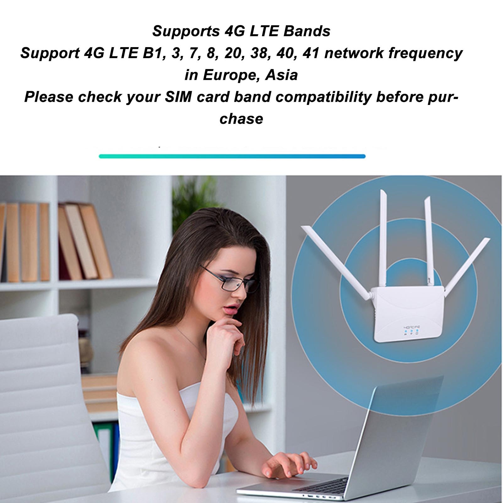 Рутер 4G LTE Tovbmup, 300Mbps, 4 антени, WiFi, SIM слот - eMAG.bg