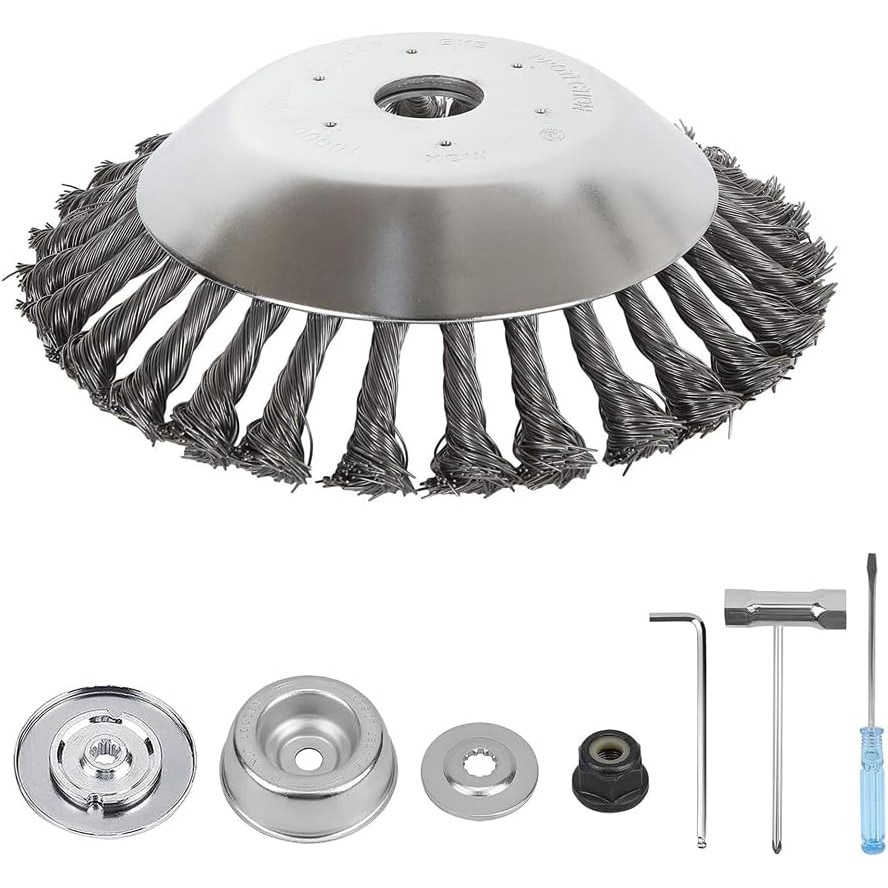 Set 7 disc perie sarma pentru motocoasa de umar, JENUOS®, forma de ...