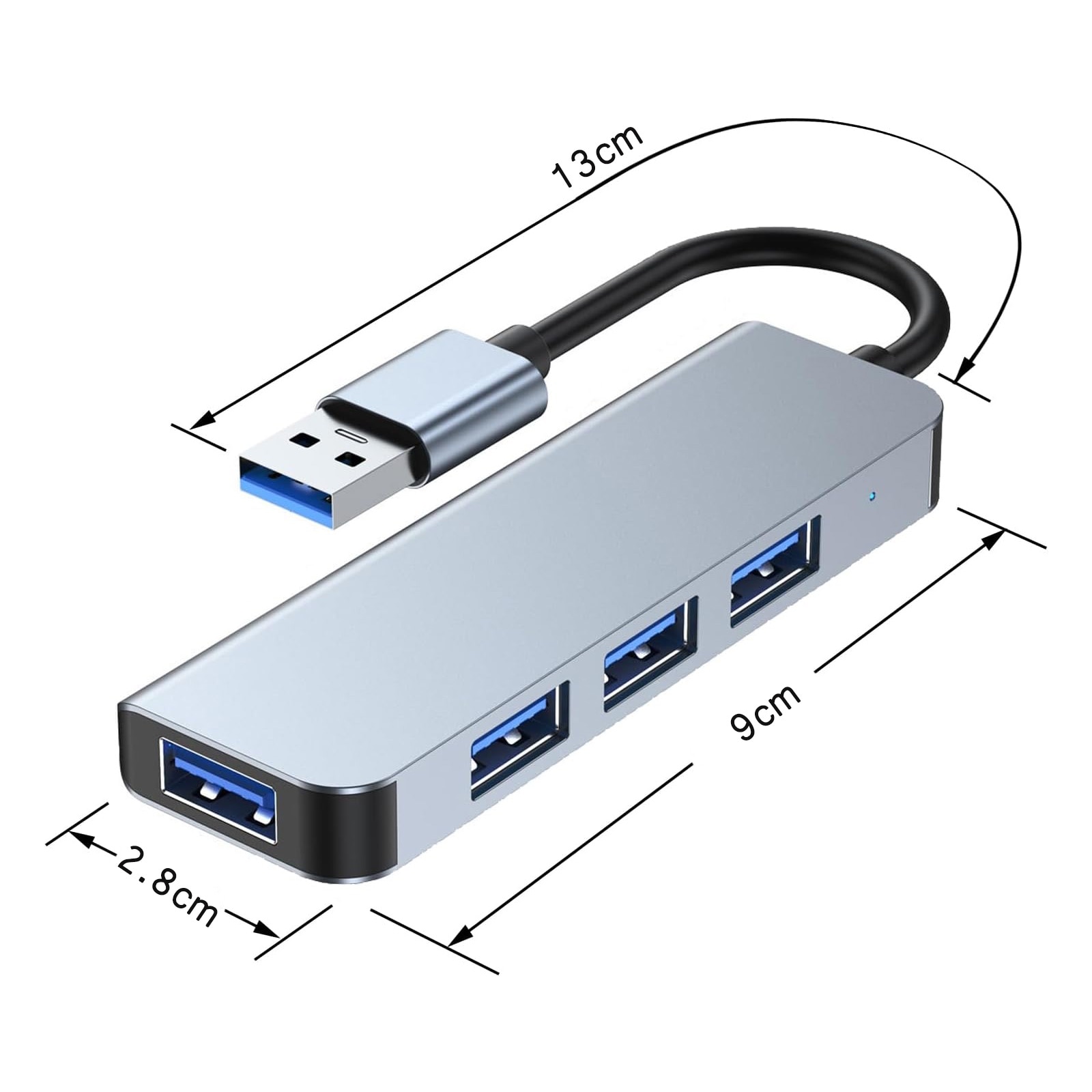 Adaptor Hub Multiport 4 in 1, SINBINTA, 3 porturi USB 2.0, 1 porturi ...