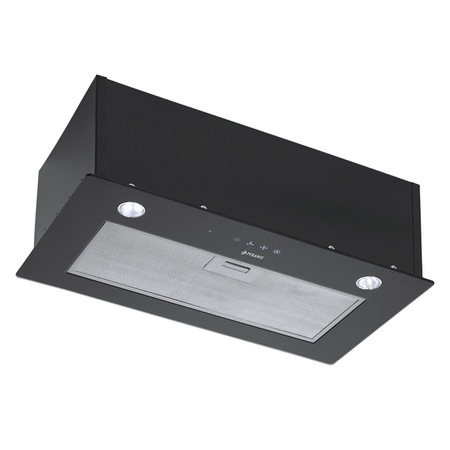 Hota total incorporabila Pyramis 52cm Full Black Glass, 1 motor, putere ...