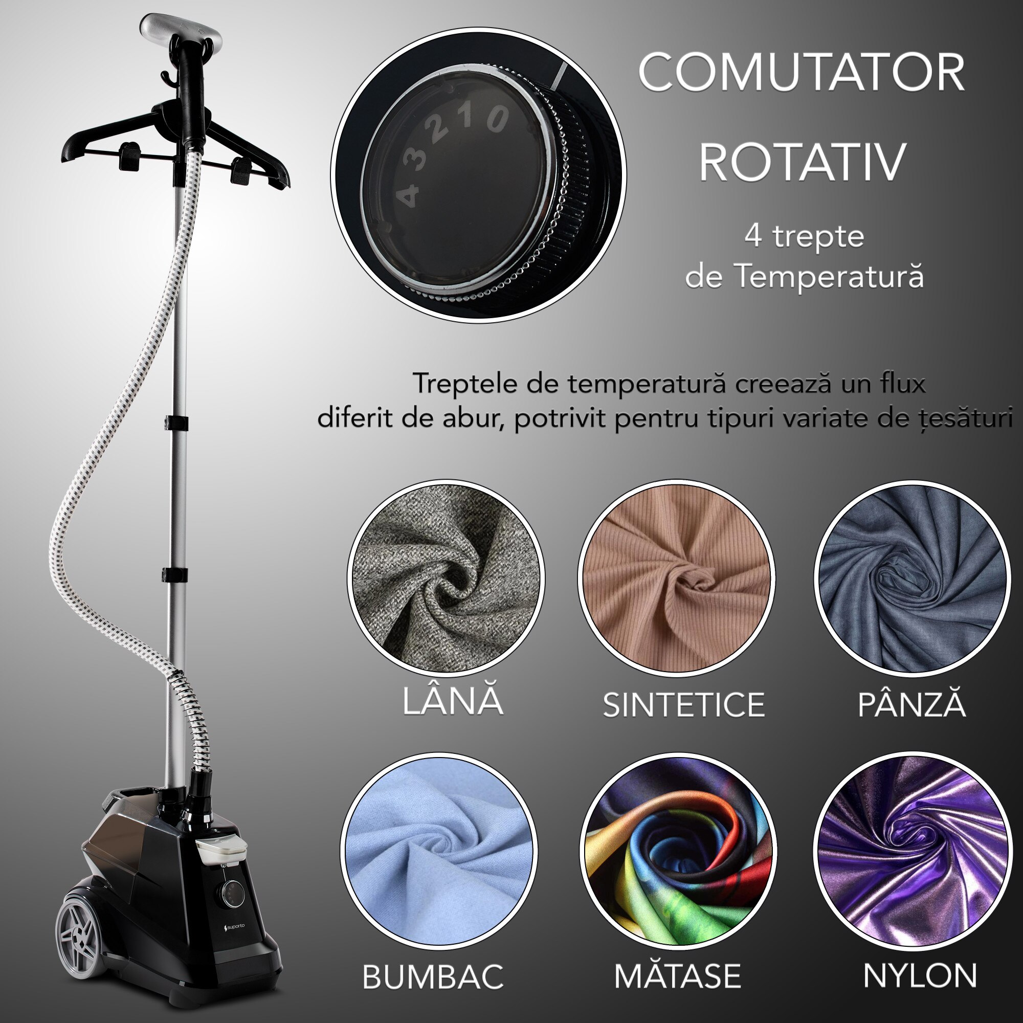 Aparat de Calcat Vertical cu abur Suporto pentru haine netede ...