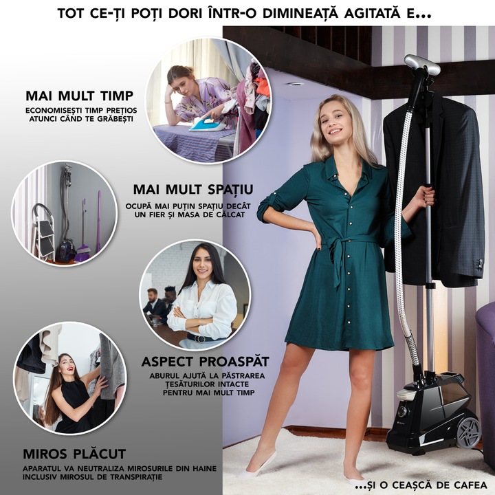 Aparat de Calcat Vertical cu abur Suporto pentru haine netede ...