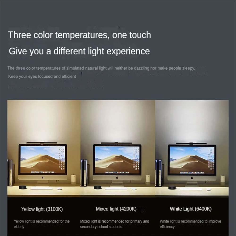 Lampa LED pentru monitor MOSMAOO®, 5W, temperatura lumina 3100-6400K, 3 ...