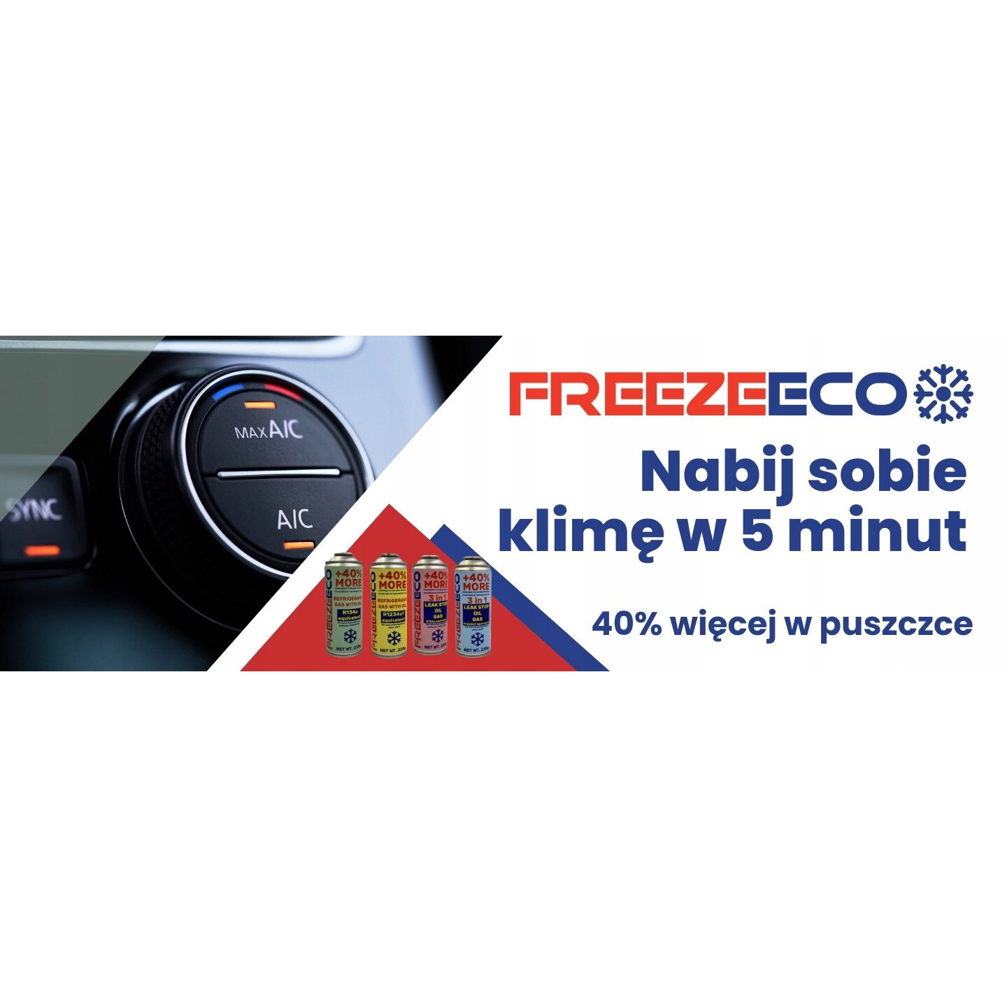 Set reincarcare aer conditionat auto FreezeEco, cu furtun si manometru ...