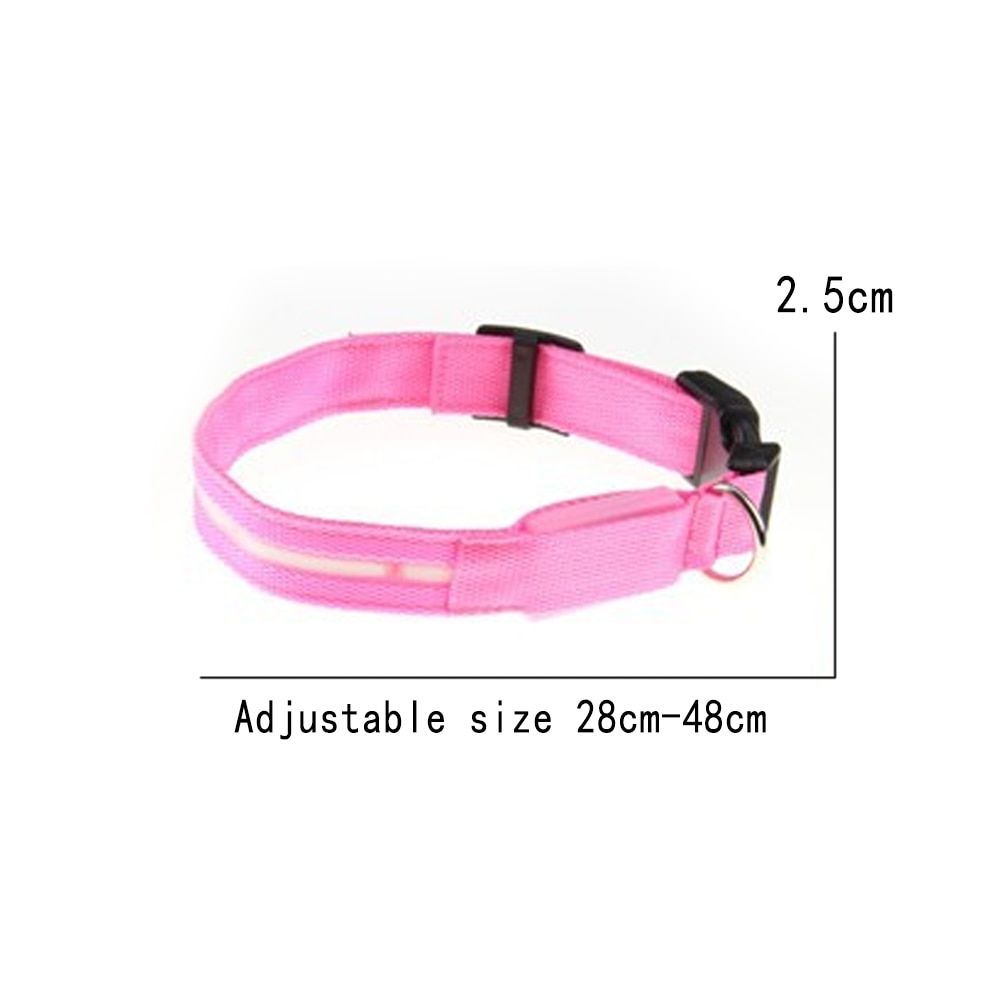 Zgarda LED pentru caini, impermeabila, cu 3 moduri de iluminare, roz ...