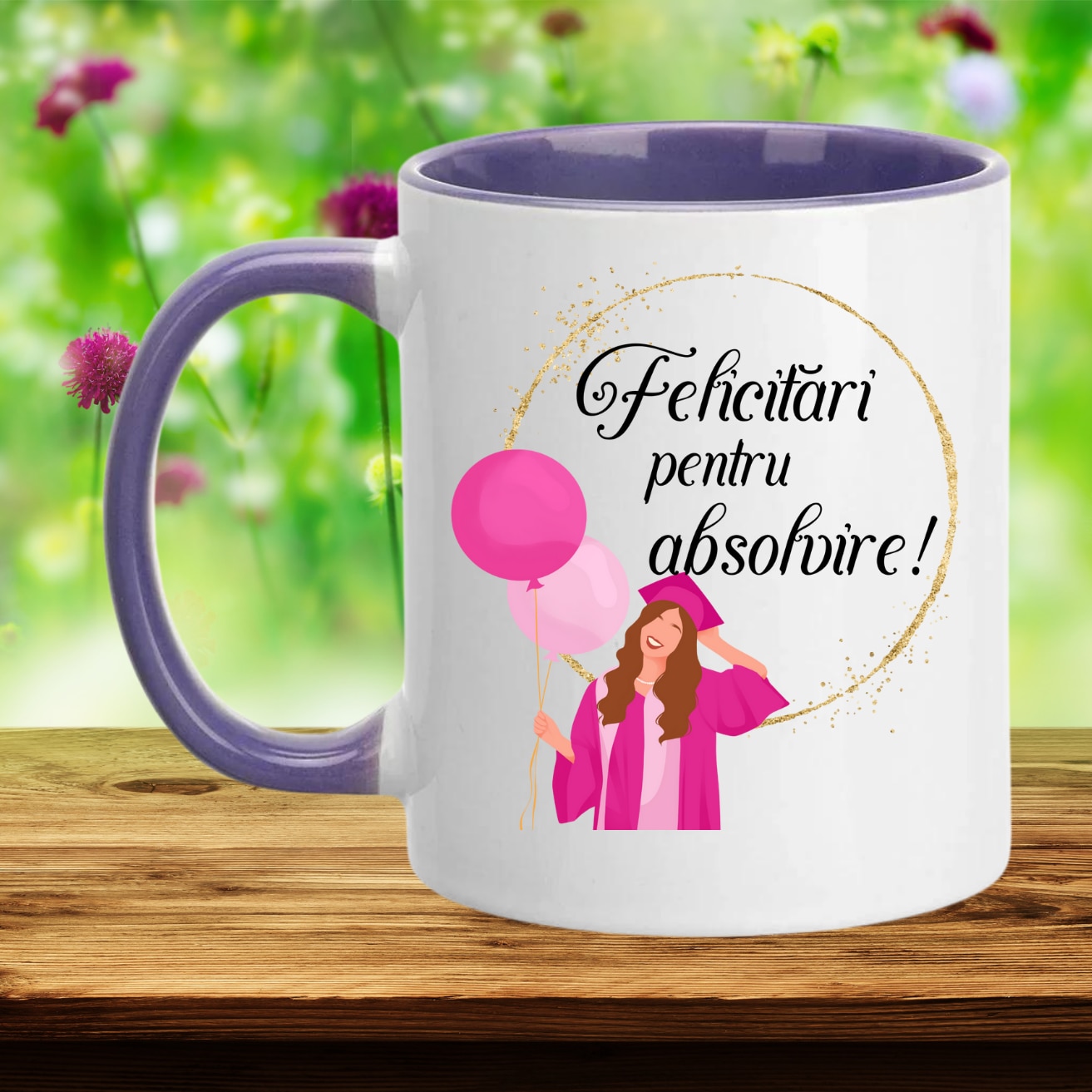Cana personalizata - Felicitari pentru absolvire!, v2, mov, 330 ml ...