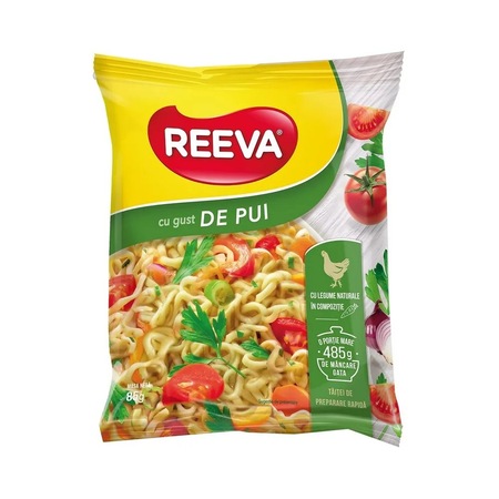 Supa Instant cu Taitei si Gust de pui REEVA, Cantitate 85 g - eMAG.ro