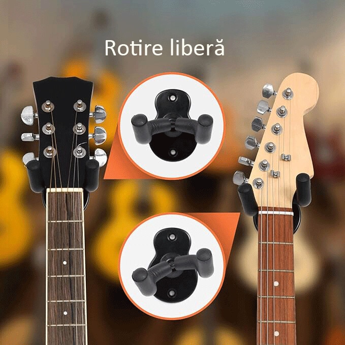 Suport de Perete Pentru Chitara, Protectie Din Burete, Ajustabil, Negru ...