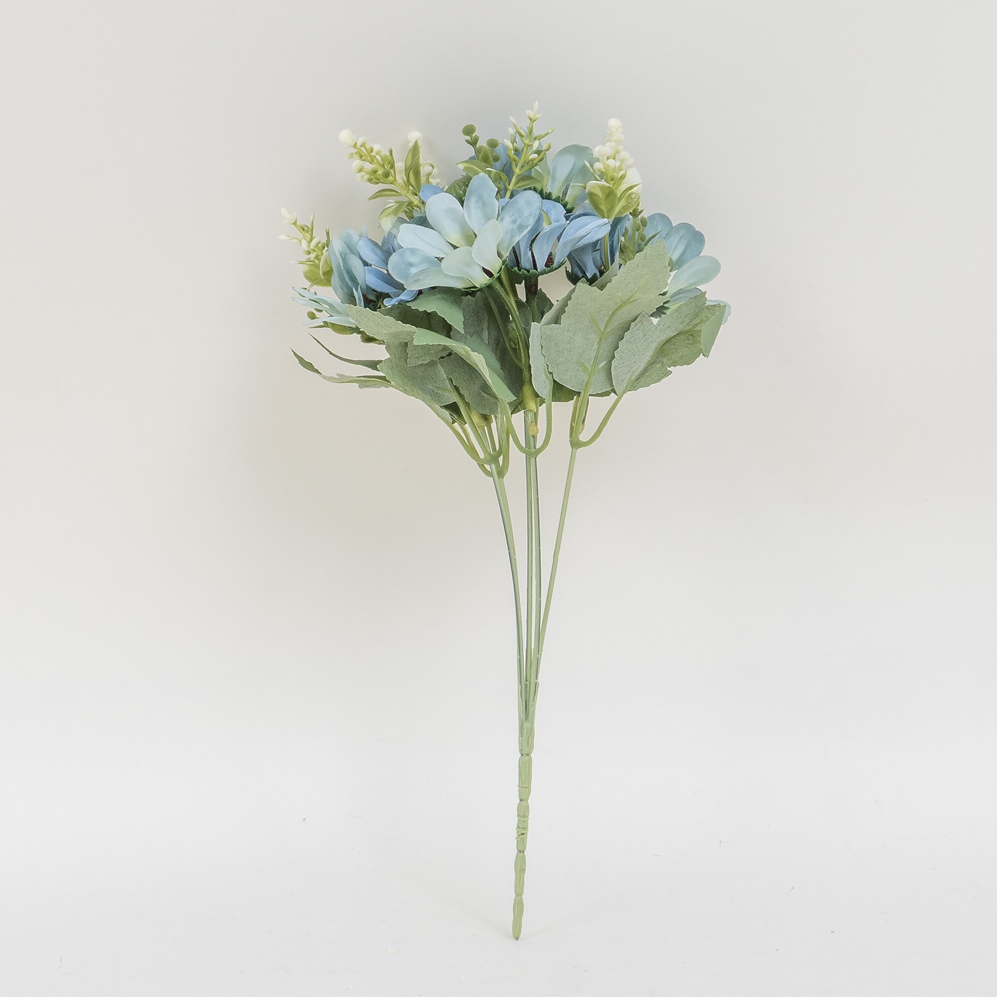 Buchet flori artificiale, 5 fire, culoare bleu, H 30 cm, B.S.P. / SL177 ...