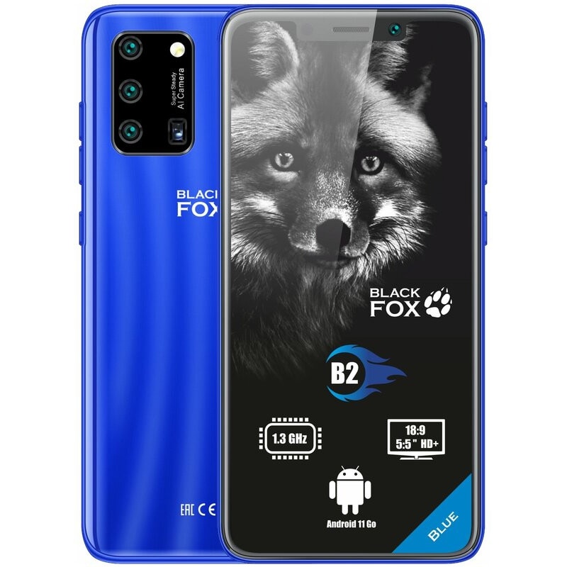 Smartphone Black Fox B2 16 GB, Dual SIM, Albastru - eMAG.ro