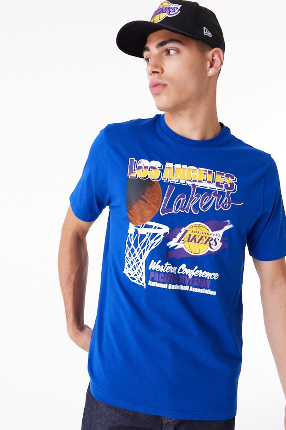 New Era, Tricou cu Los Angeles Lakers NBA, Albastru inchis, L - eMAG.ro