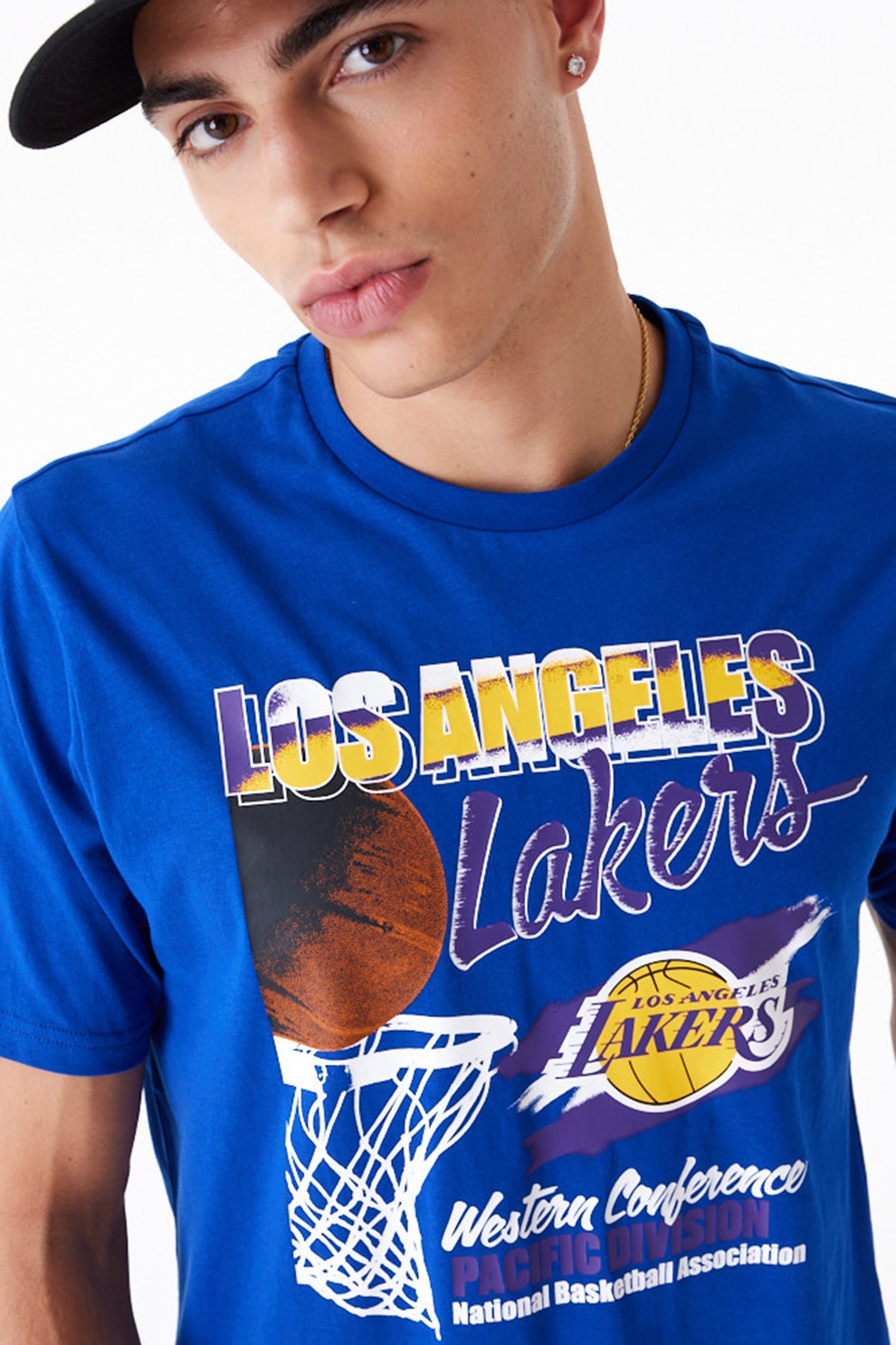 New Era, Tricou cu Los Angeles Lakers NBA, Albastru inchis, L - eMAG.ro
