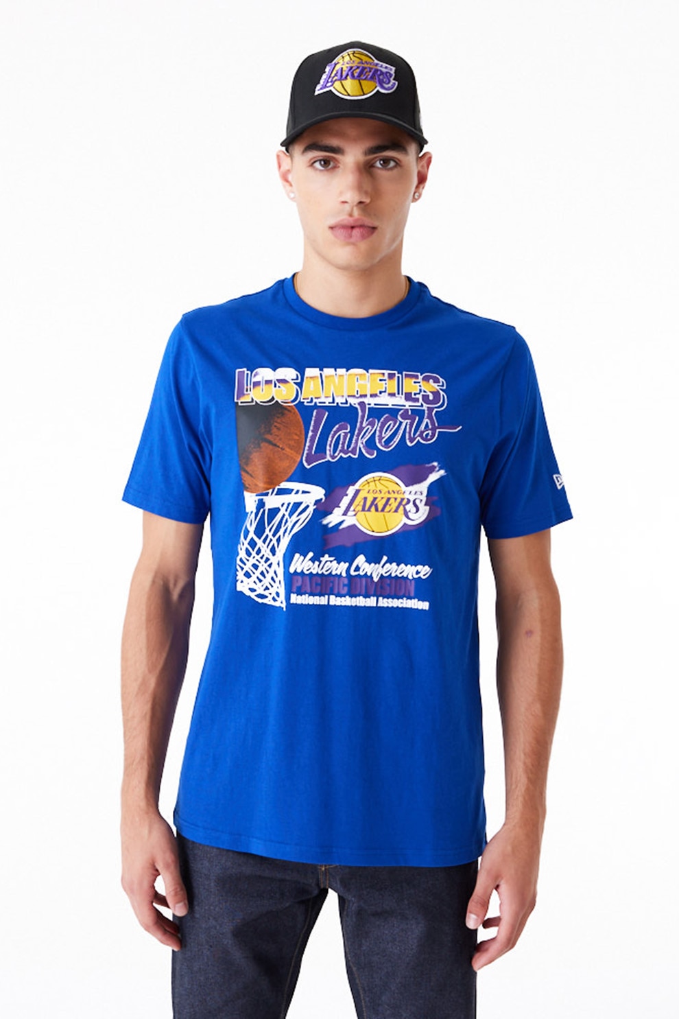 New Era, Tricou cu Los Angeles Lakers NBA, Albastru inchis, L - eMAG.ro