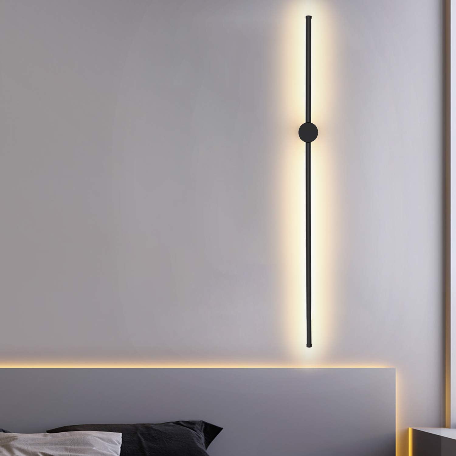 Lampa de perete LED, Fokelyi, 60cm, negru, rotativa, 8W, 3000K - eMAG.ro