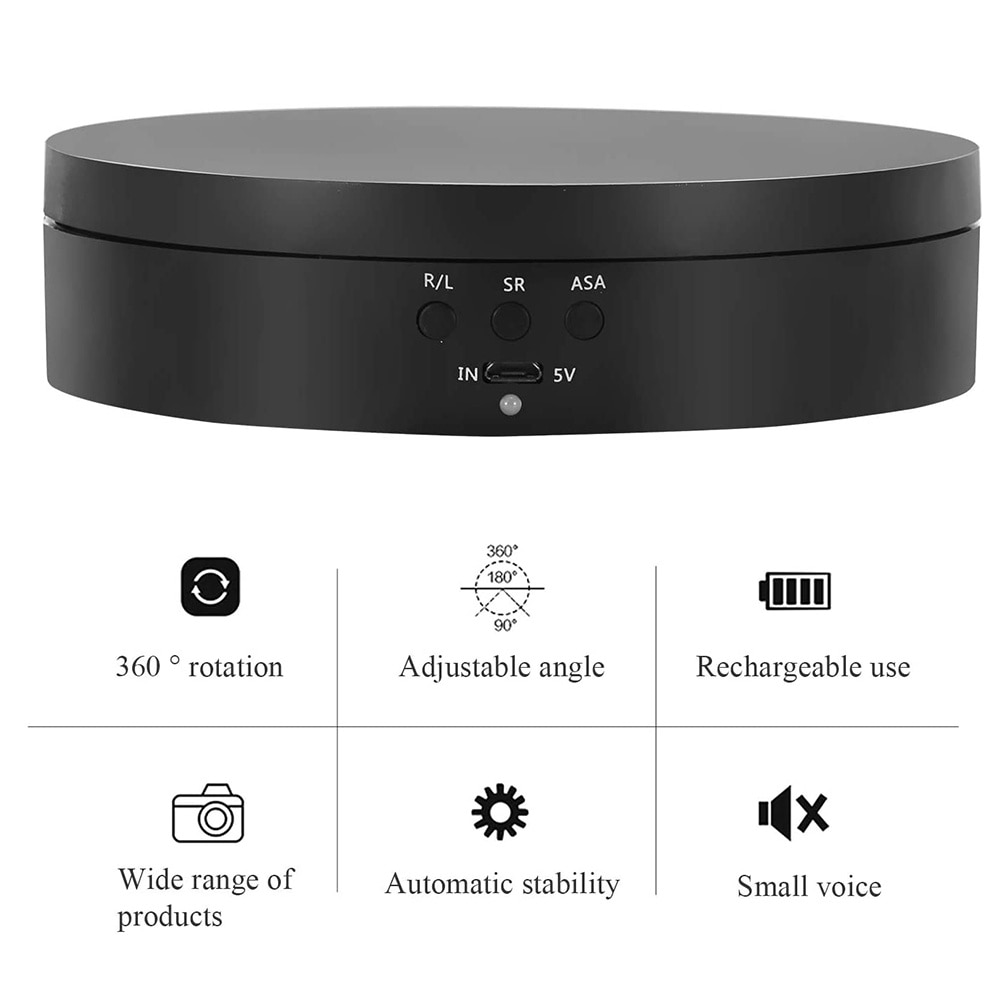 Suport rotativ pentru prezentare decoratiuni, electric, negru, 195x40mm ...