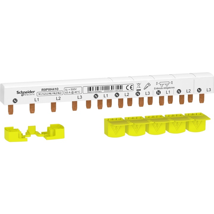 Bara busbar tip pieptene Schneider Electric Resi9 R9PXH410, 3P+N 63A ...