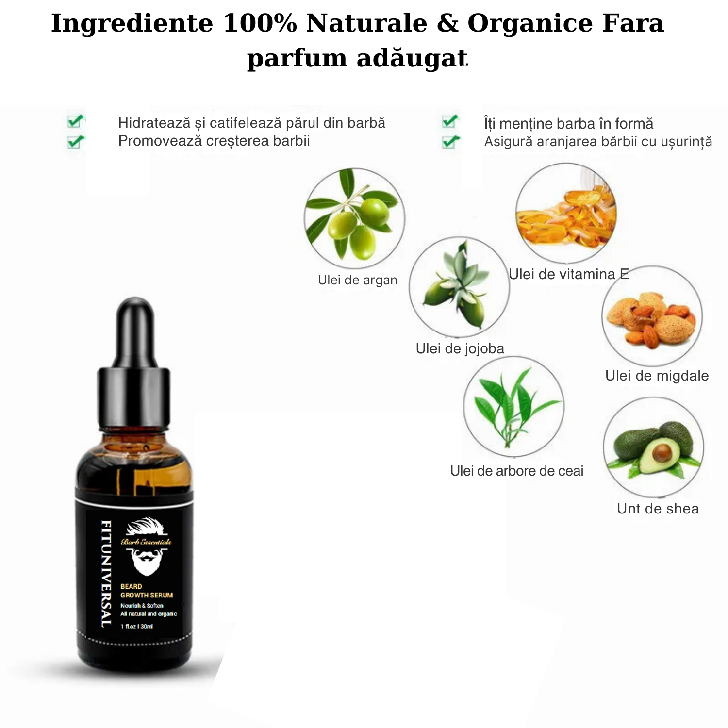 Ulei pentru stimularea cresteri parului, Barba, Hidratant, Anti ...