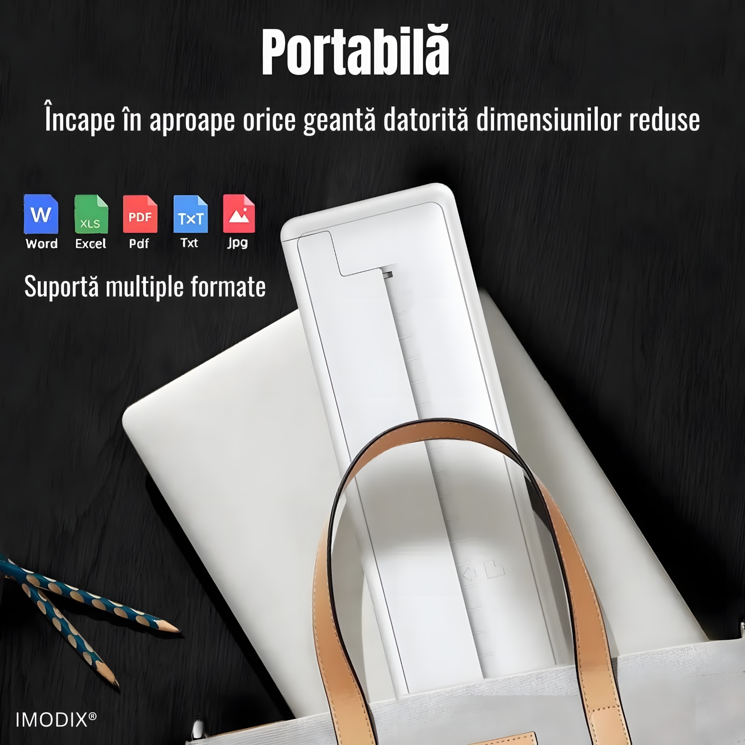 Imprimanta Termica Portabila A4, IMODIX®, Compacta, Bluetooth, USB ...