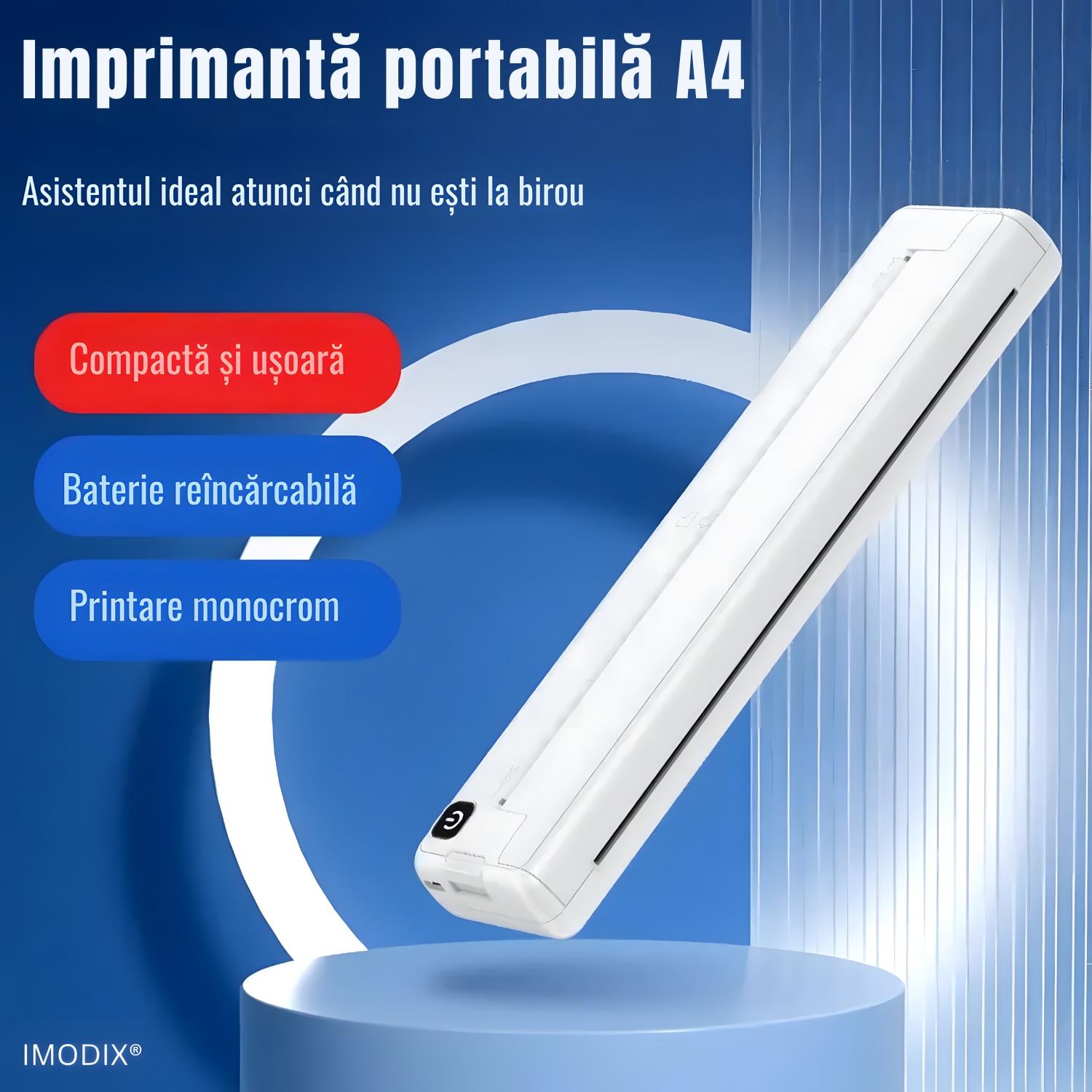 Imprimanta Termica Portabila A4, IMODIX®, Compacta, Bluetooth, USB ...