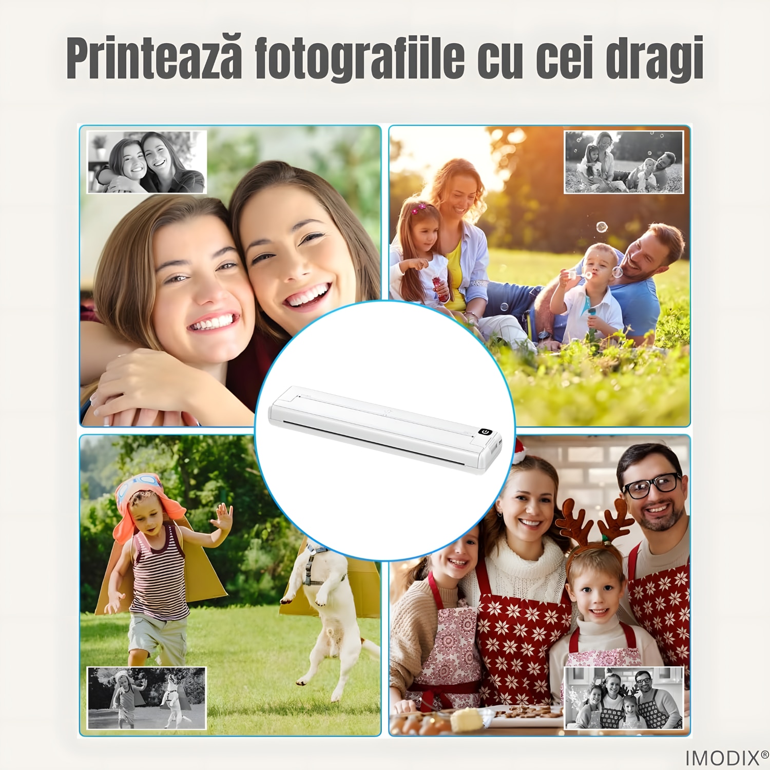 Imprimanta Termica Portabila A4, IMODIX®, Compacta, Bluetooth, USB ...