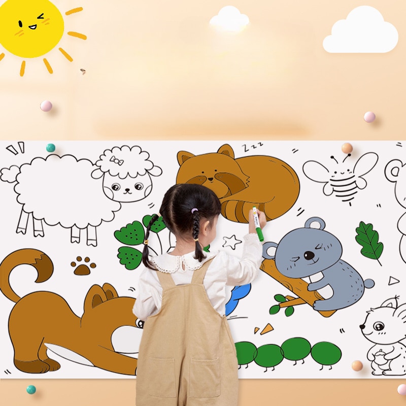 Rola hartie auto-adeziva si decupabila pentru desenat si colorat, 3m x ...