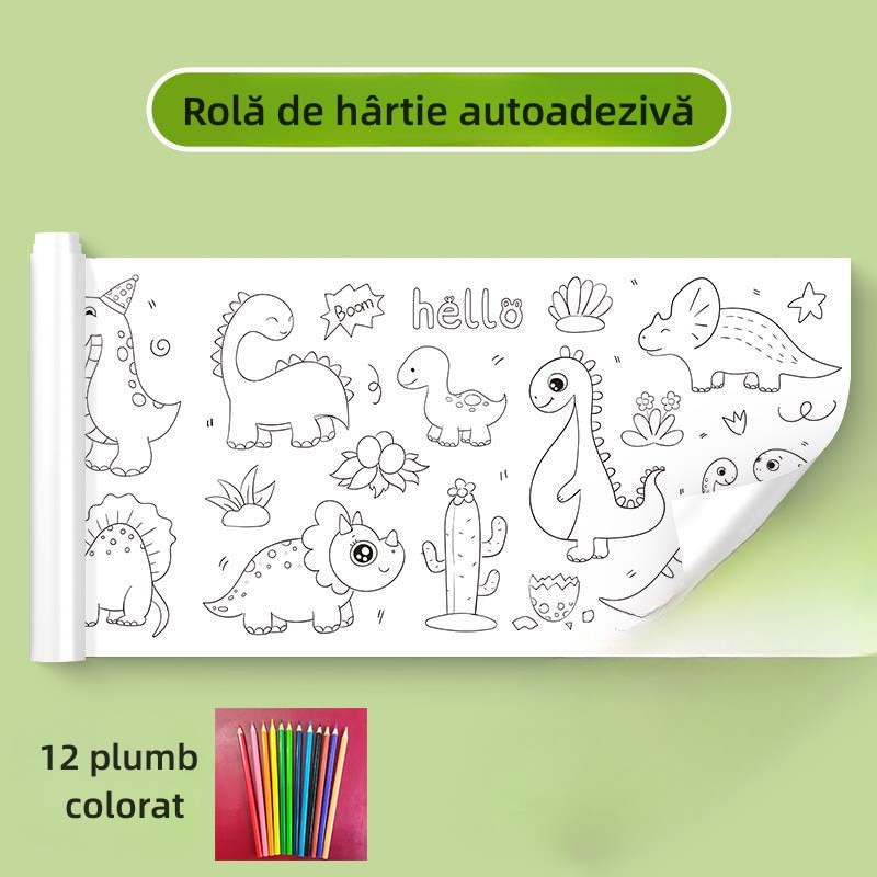 Rola hartie auto-adeziva si decupabila pentru desenat si colorat, 3m x ...