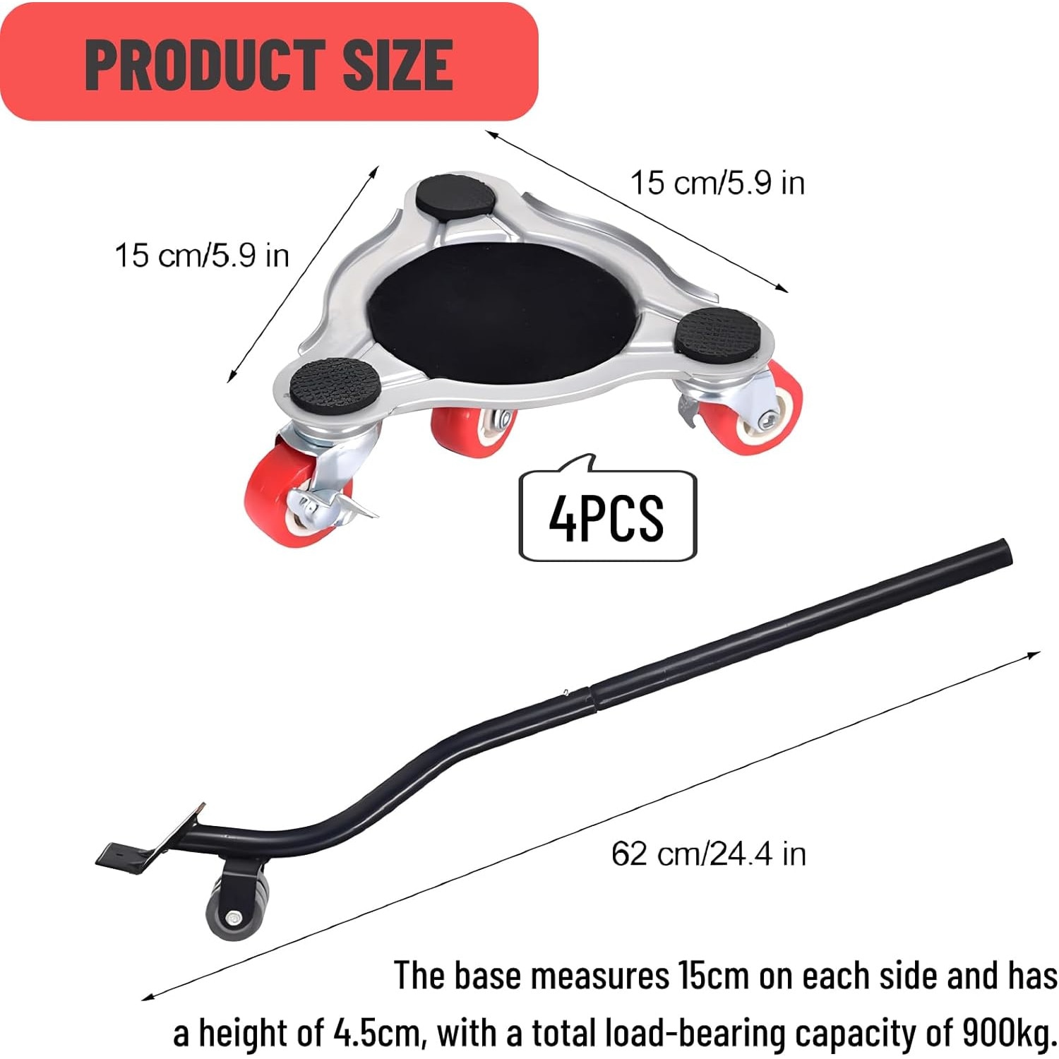 Set de roti pentru transport mobila, pivotante 360, capacitate 900kg ...