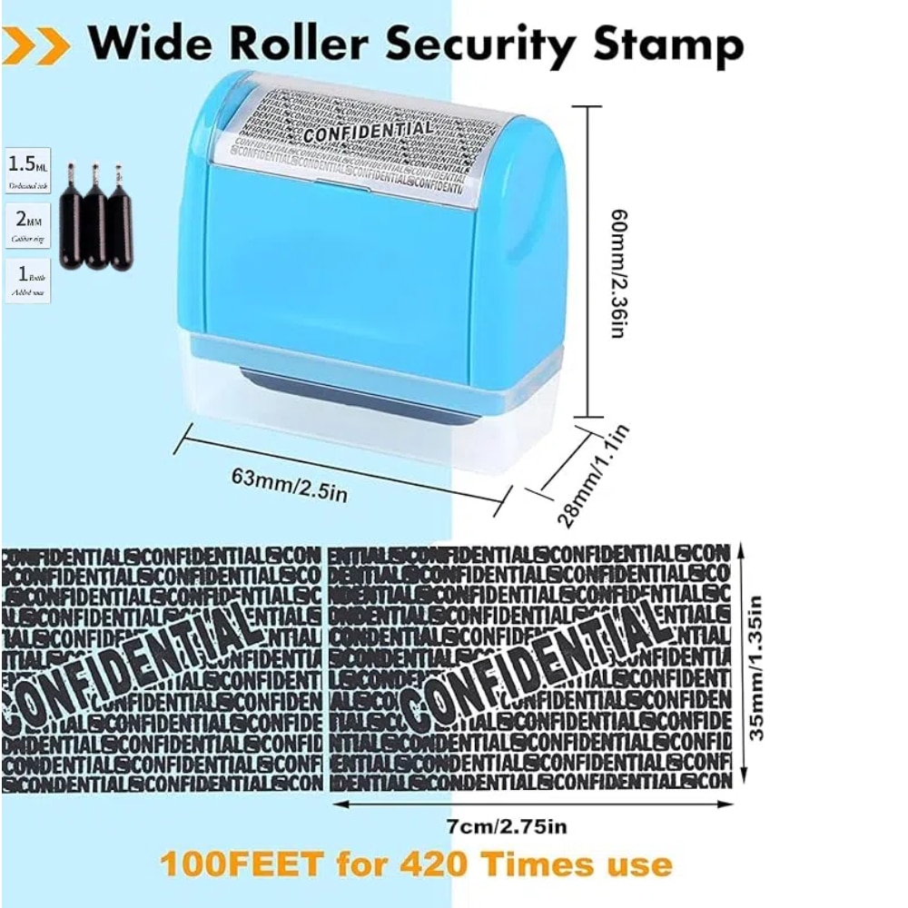 Address Blocker Stamp, Wide Roller Stamp, Including 3-Pack Refills ...