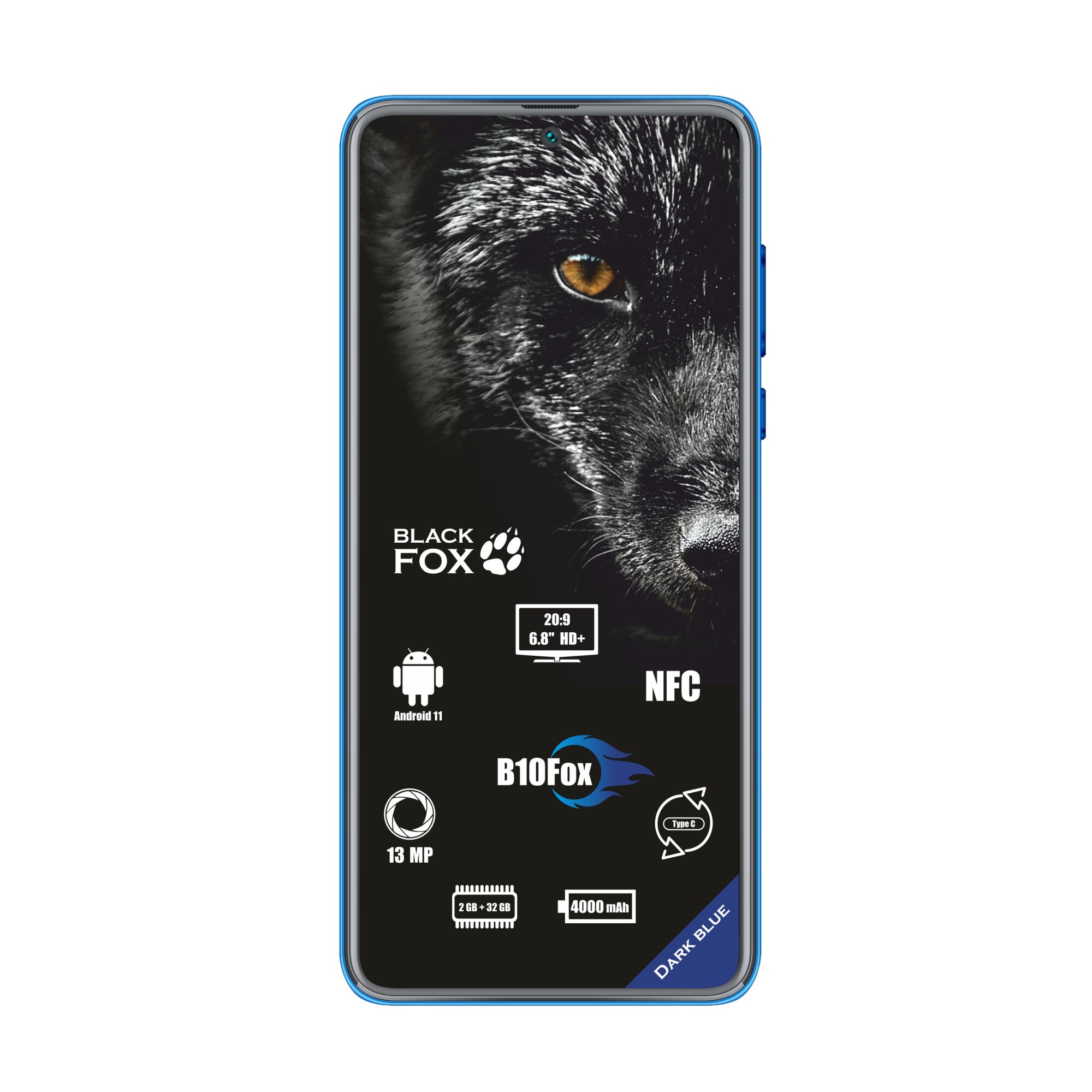 Smartphone Black Fox B10 32GB, Dual SIM, albastru inchis - eMAG.ro