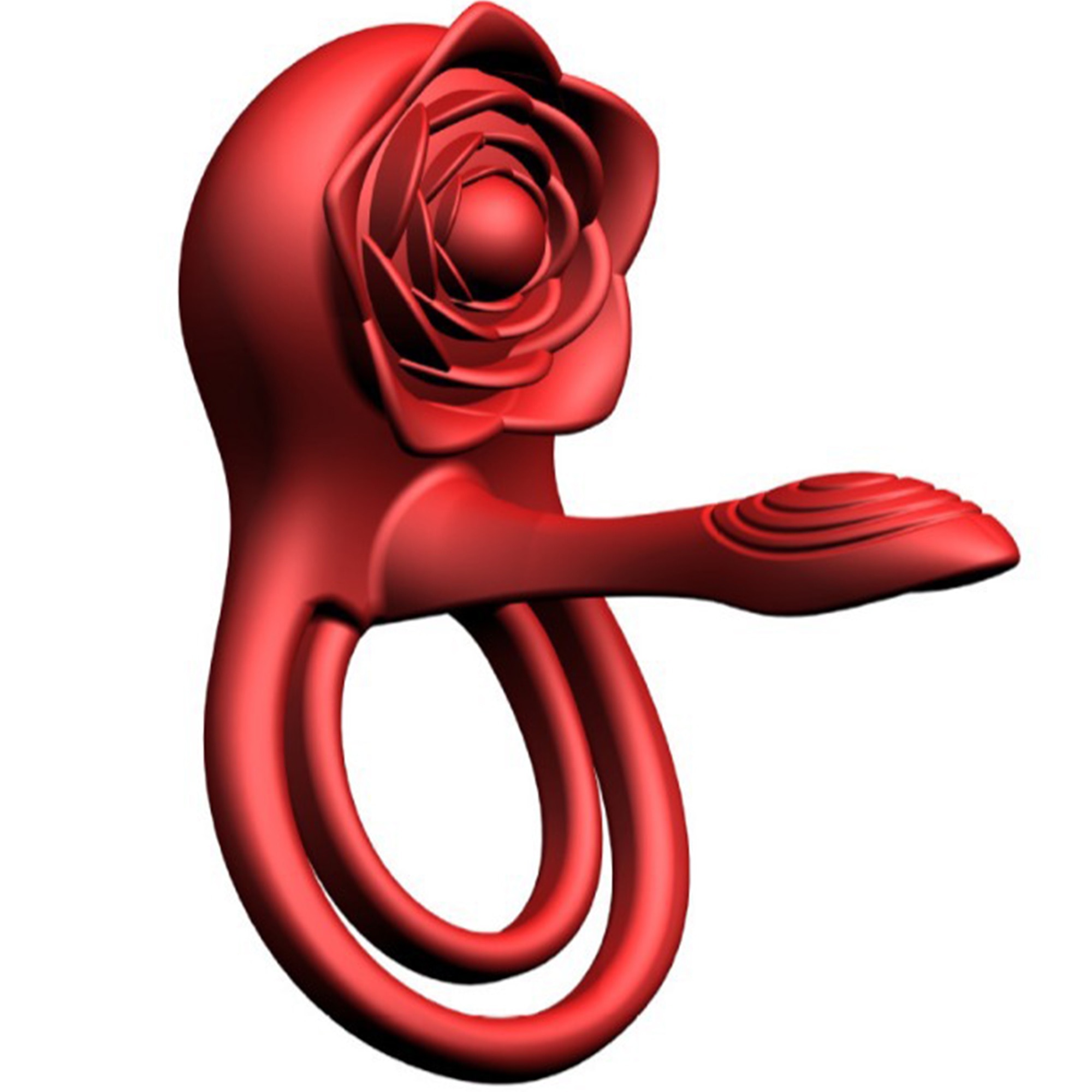 Vibrator LovePlay™ 4 in 1 RoseRing, atasabil, cu inel de penis pentru intarzierea ejacularii ...