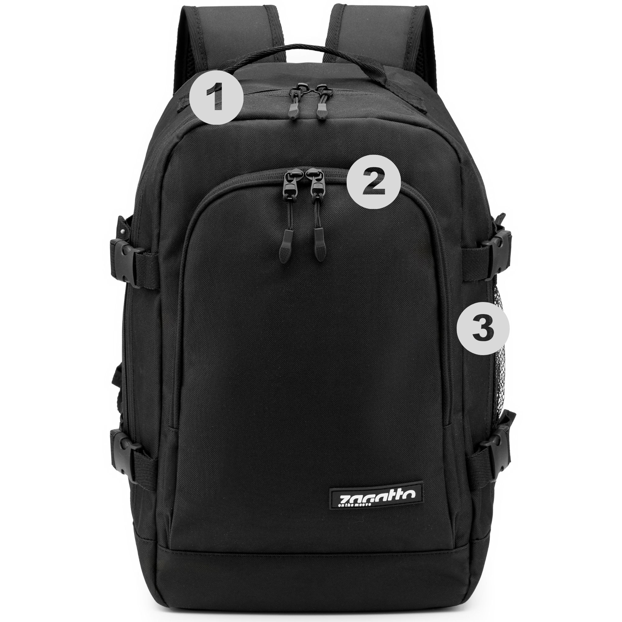 Rucsac de voiaj, Negru, Zagatto, 40x20x25 cm, 20L, Compatibil Ryanair ...