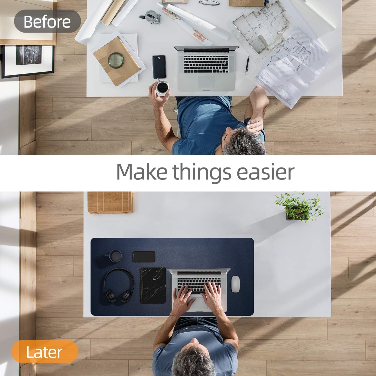 Set protectie birou, pad mare pentru mouse, impermeabil, antiderapant ...