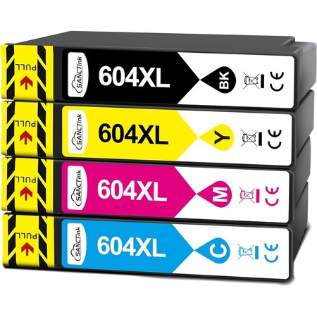 Set de 4 Cartuse inkjet ARET 604XL Negru, Albastru, Rosu, Galben ...