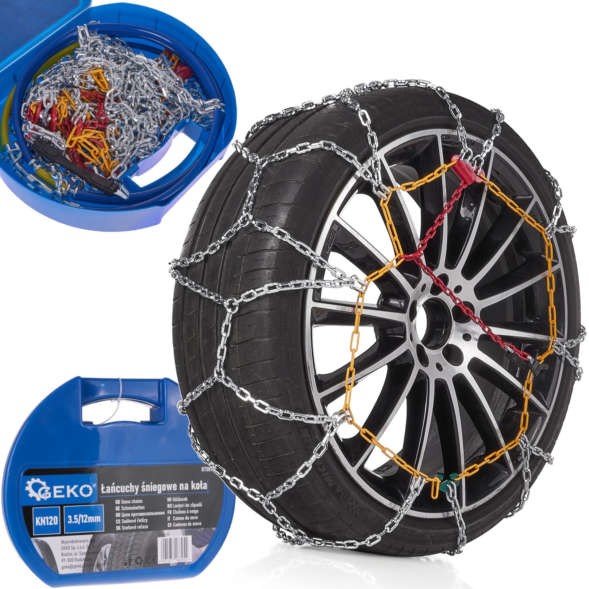 Set lanturi de zapada pentru roti, KN120 3.5/12mm, Geko G73877 - eMAG.ro