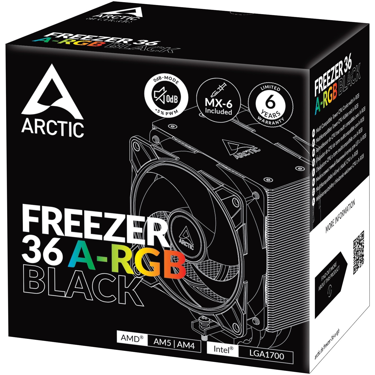Cooler ARCTIC Freezer 36 A-RGB Black - eMAG.ro