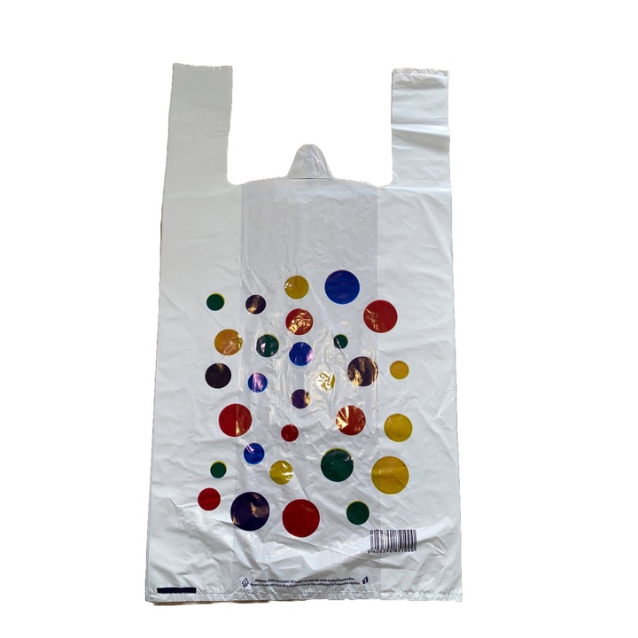 Set 50 bucati, Punga Plastic Reciclat, tip Maieu, 320x600 mm, Sarcina 8 ...