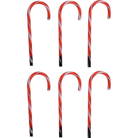 Set 6 decoratiuni luminoase Candy Cane, 7 LED-uri alb-cald, inaltime 47 ...