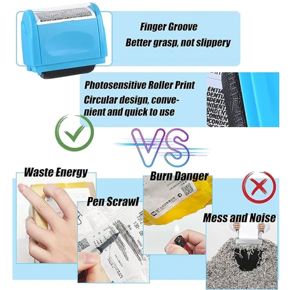 Address Blocker Stamp, Wide Roller Stamp, Including 3-Pack Refills ...