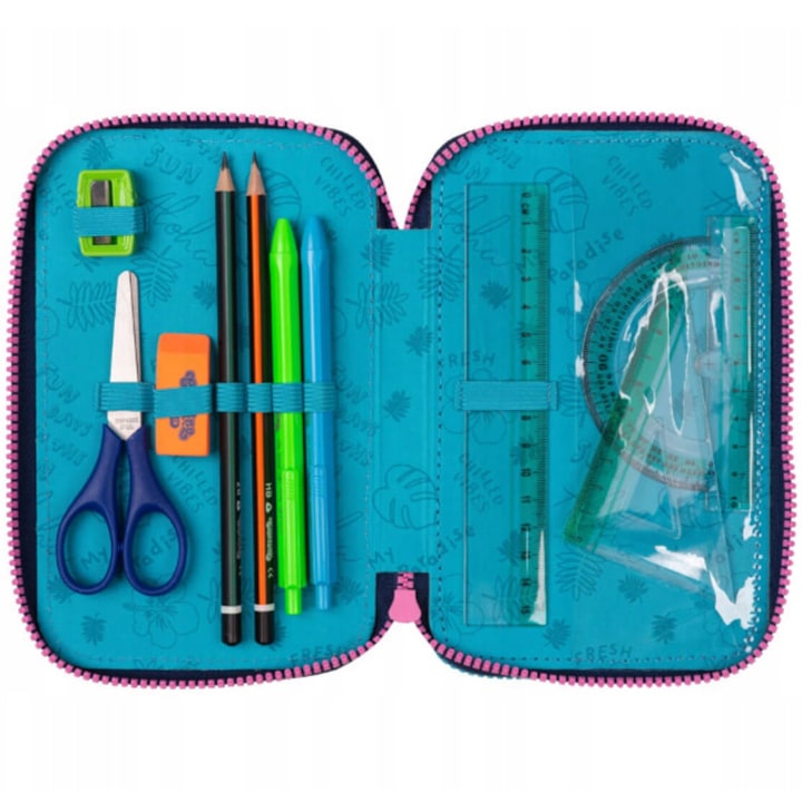 Penar echipat Stitch, 3 fermoare, 45 piese, 19.5 x 12.5 x 6.5 cm - eMAG.ro