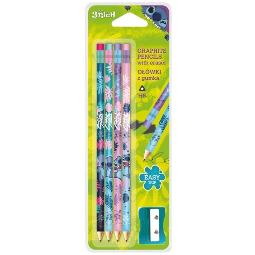 Set 4 creioane HB Stitch, cu ascutitoare inclusa - eMAG.ro