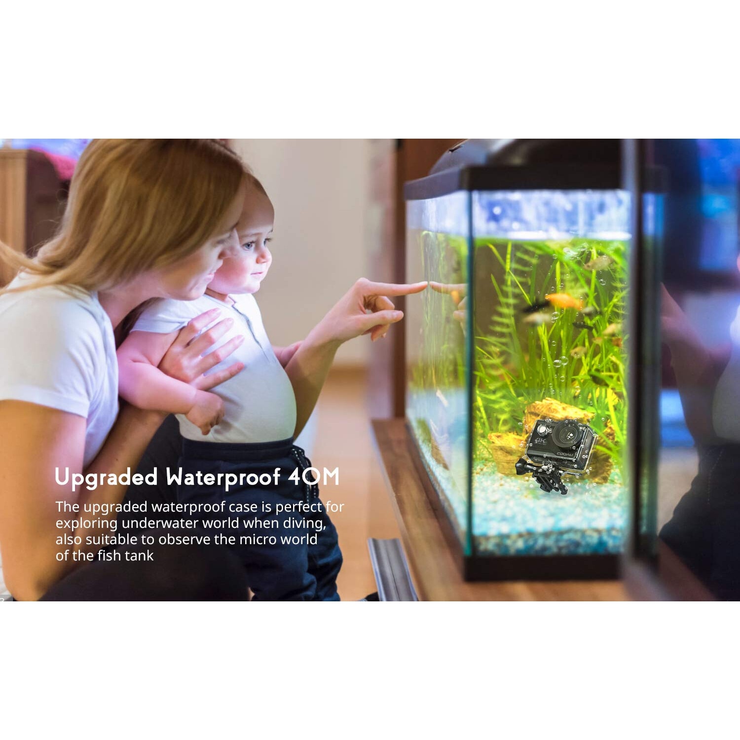 Camera video sport COOAU 4K Ultra HD 20MP, camera pentru casca unghi ...