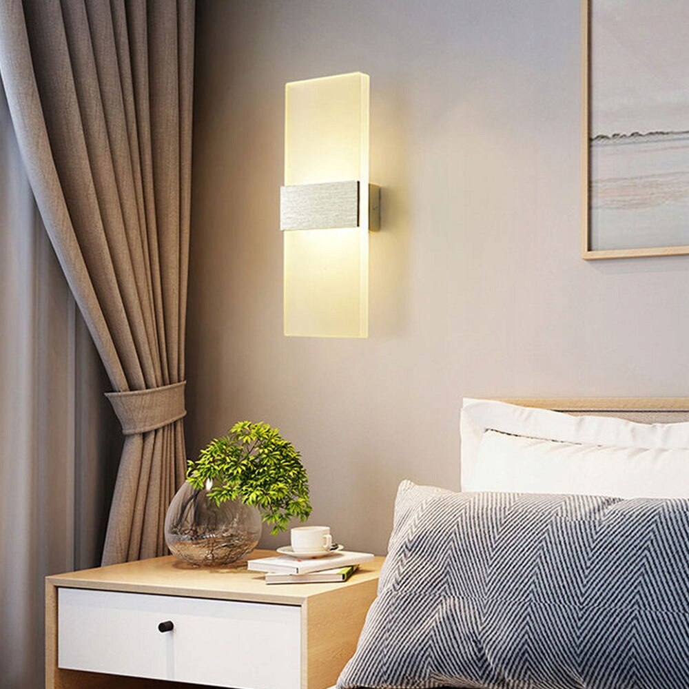 Aplica De Perete Cu Led-Uri Acrilice, 12W, Dreptunghiulara, 220V, 6000K ...