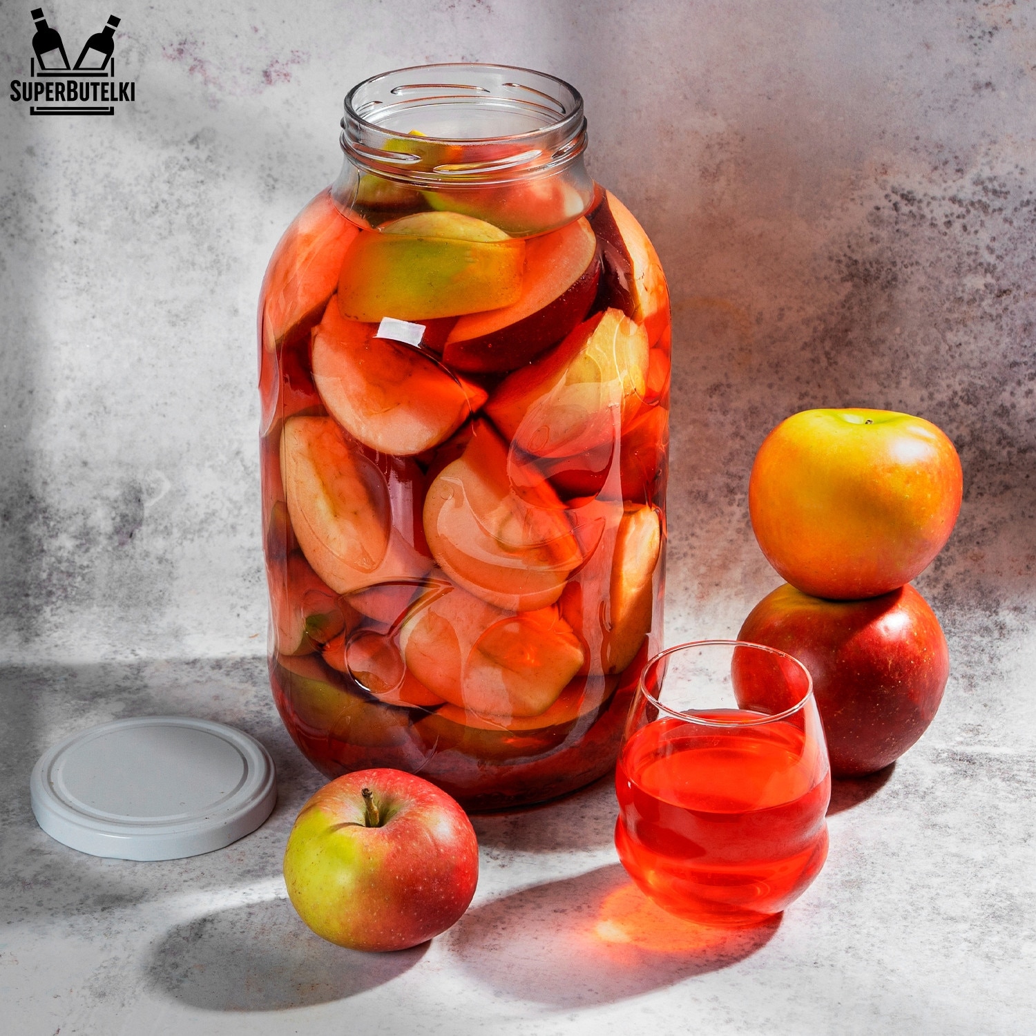 Borcan cu capac cu surub, Superbutelki, sticla/metal, pentru muraturi ...