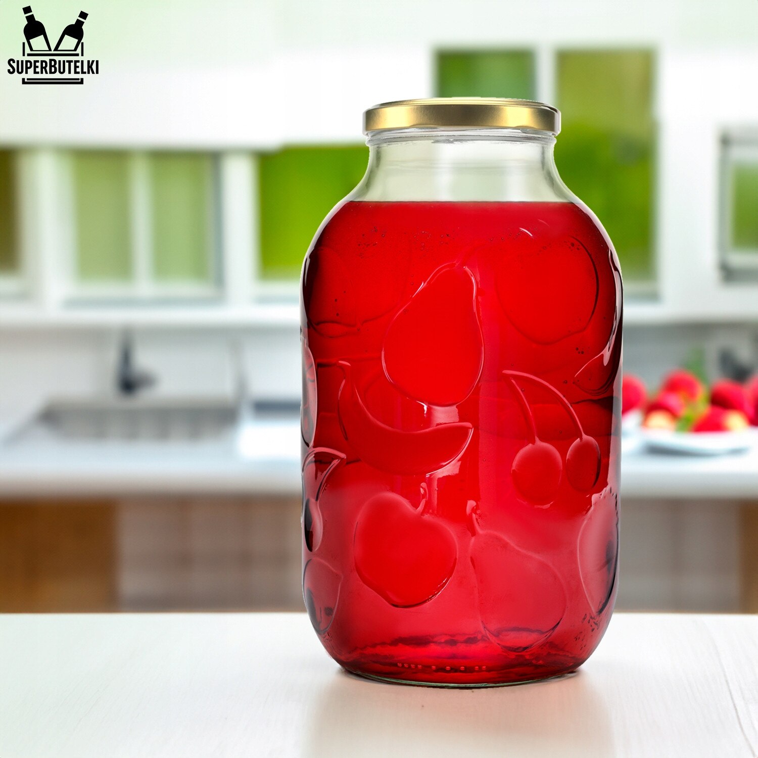 Borcan cu capac cu surub, Superbutelki, sticla/metal, pentru muraturi ...