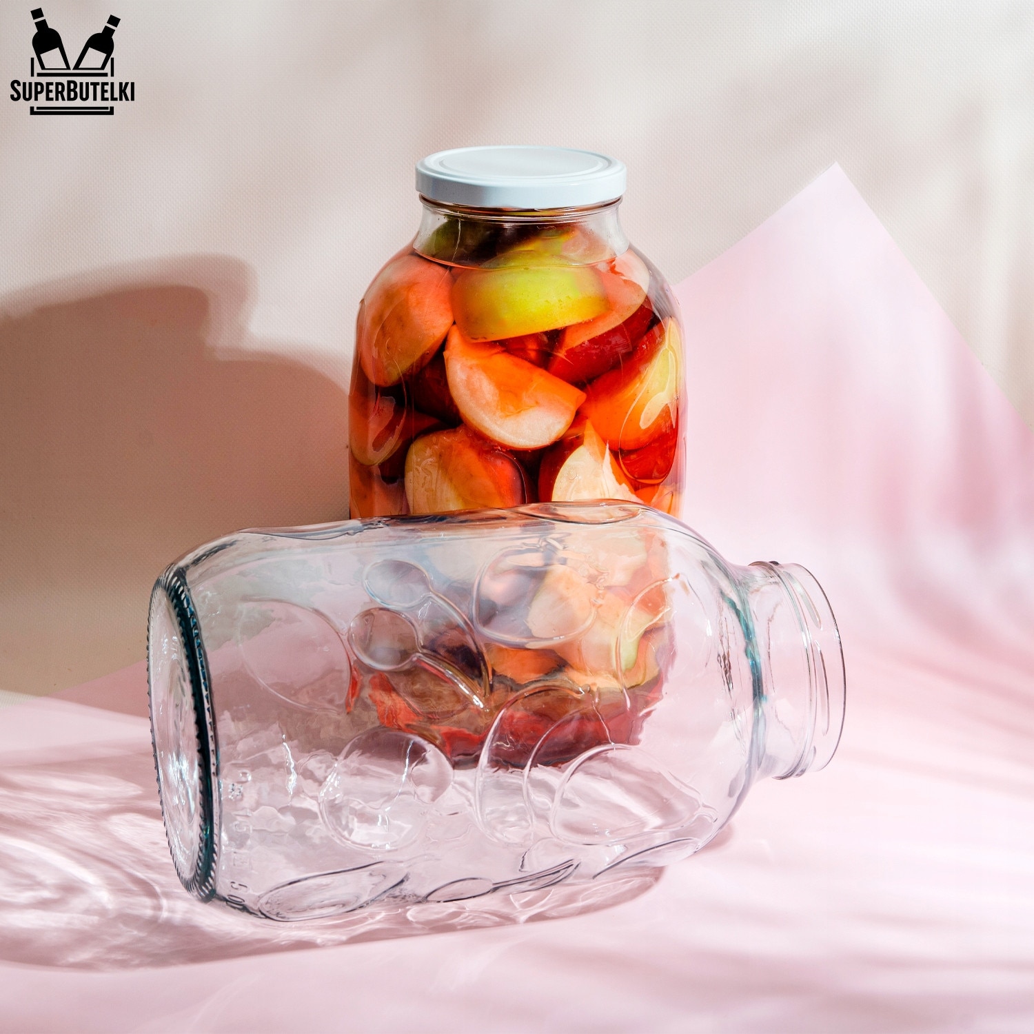 Borcan cu capac cu surub, Superbutelki, sticla/metal, pentru muraturi ...