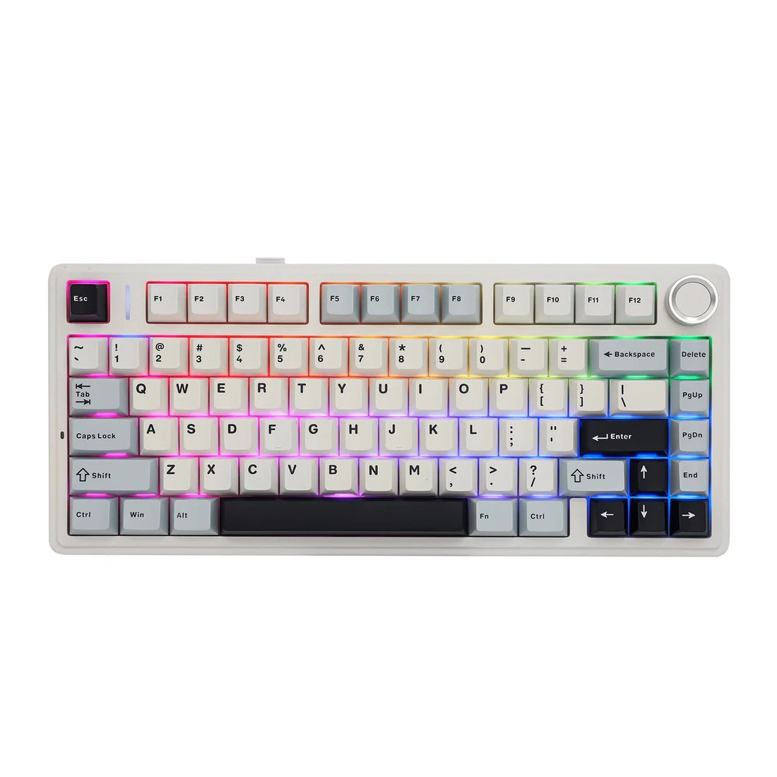 Механична геймърска клавиатура, Aula F75 бяло Hotswap RGB уплътнение ...