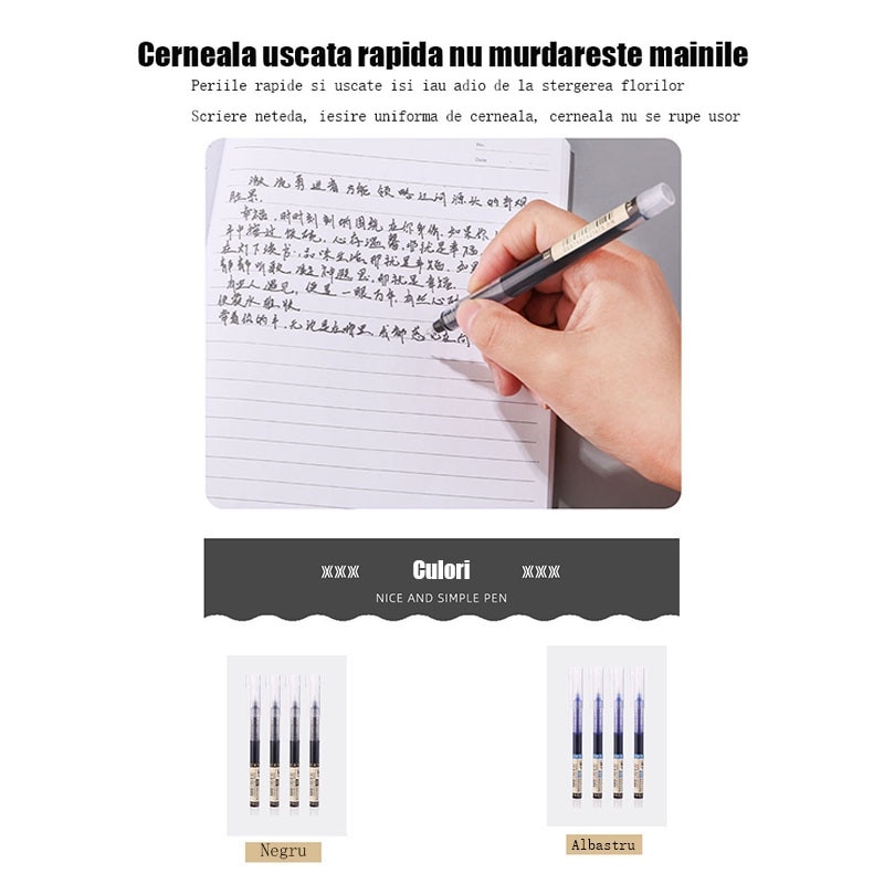 Set 36 pixuri pen, Soft Feel Grip, Scriere neteda si uscare rapida, 0 ...