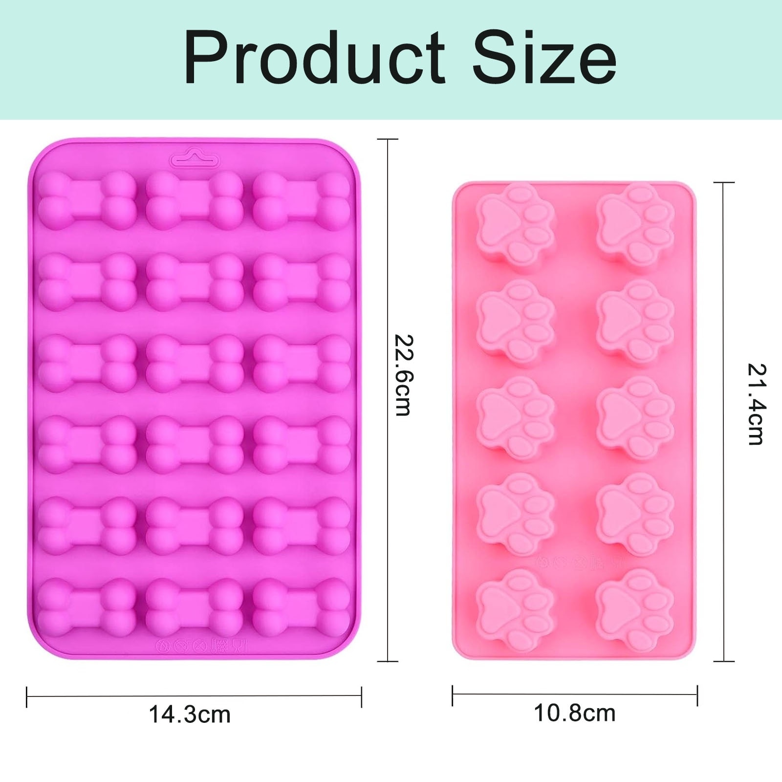 Set de 5 forme de ciocolata cu forme de oase si labe de pisica, Axroad ...