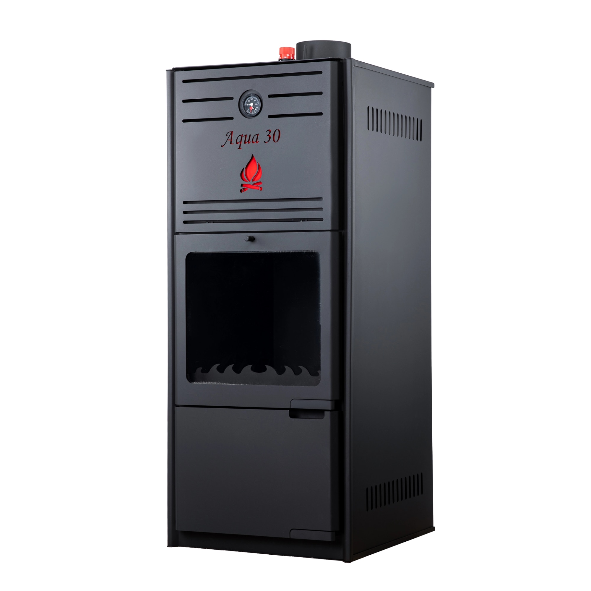 Termosemineu Aqua Plus 30KW, din otel de 5mm, 1260x535x535 mm, camera ...