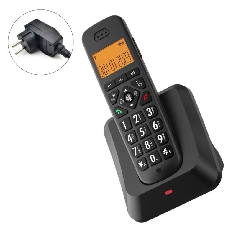Telefon fix fara fir AIEK D1011, Caller ID, memorie apeluri, negru ...